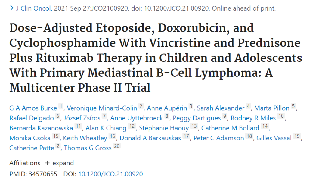 DA-EPOCH-R方案对PMLBL非成人患者改善无效_医学界-助力医生临床决策和职业成长