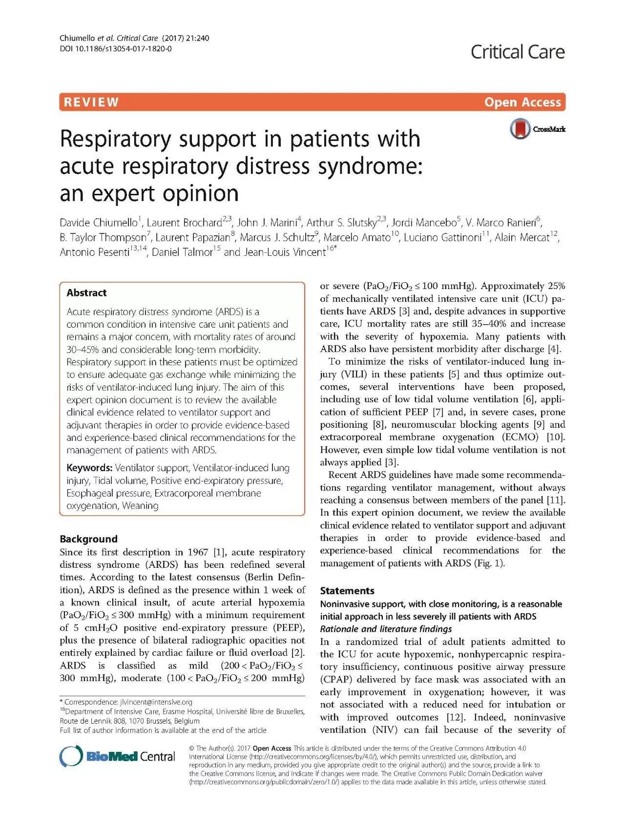 编译 : ARDS患者呼吸支持治疗的专家意见_医学界-助力医生临床决策和职业成长