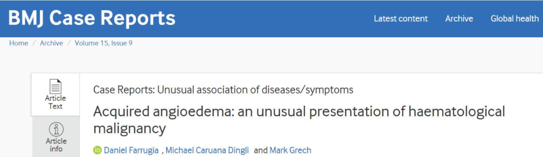 男子血管水肿三度入院未明病因，突发呼吸困难……_医学界-助力医生临床决策和职业成长